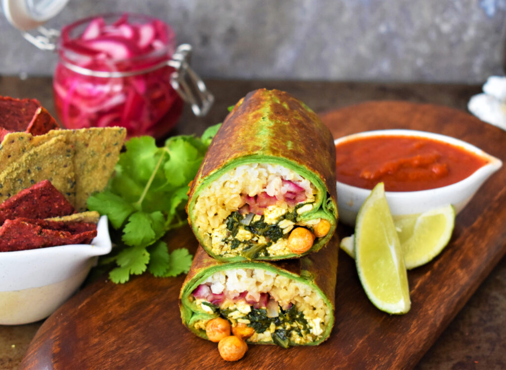 Vegan Indian Saag Tofu Burrito Recipe - Wine4Food