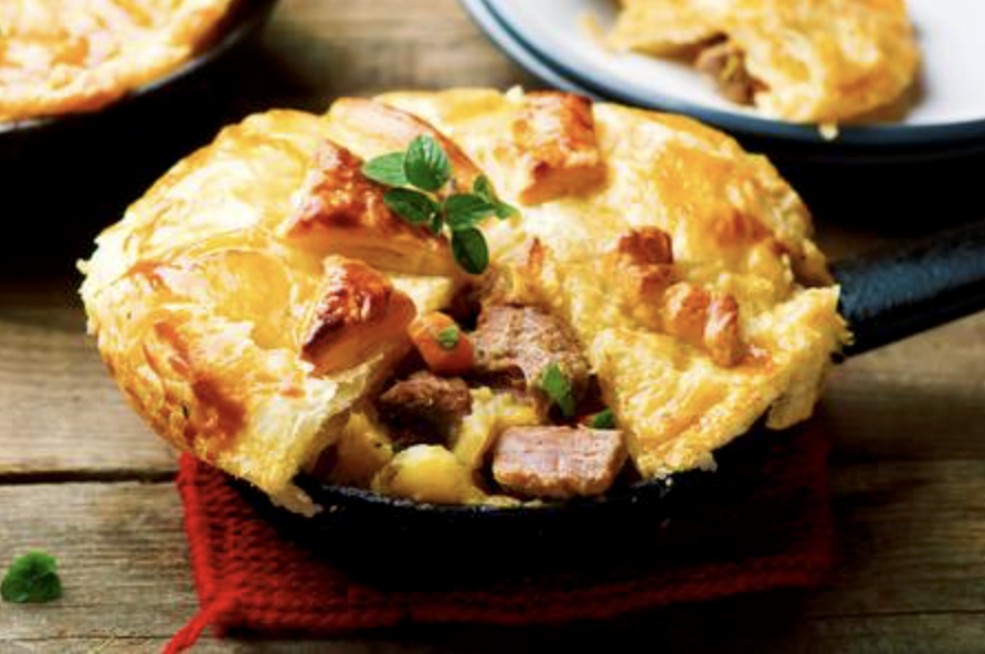 Fall Veggie Beef Pot Pie Recipe with Butternut Squash, Turnips and Sirloin